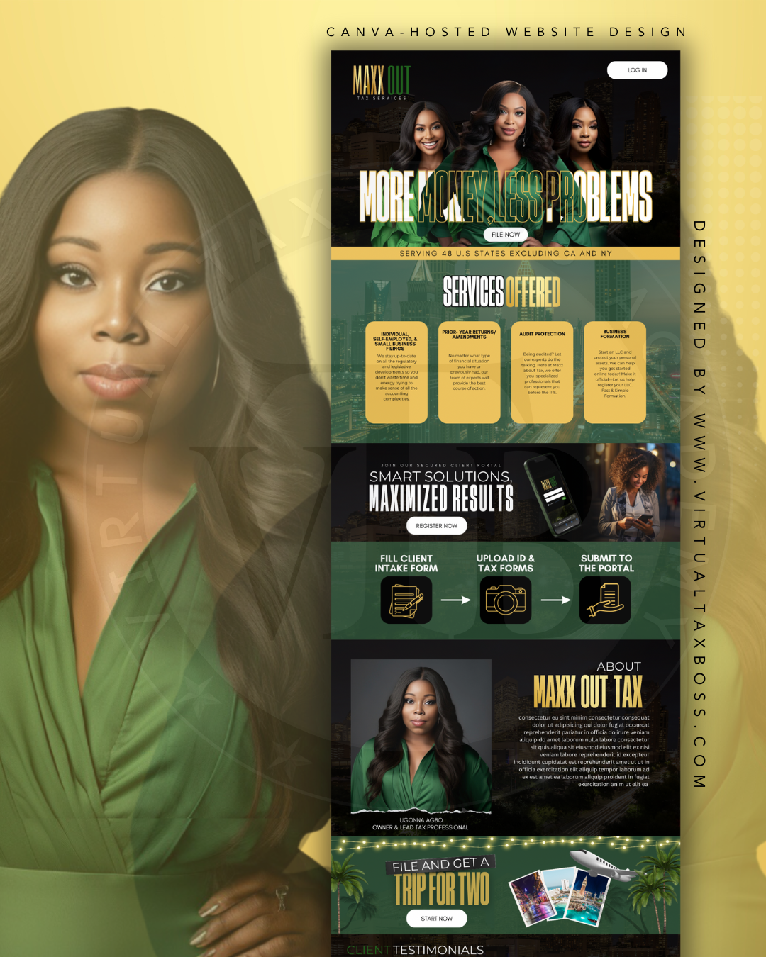 Website/ Landing Page Design - Virtual Tax Boss Academy