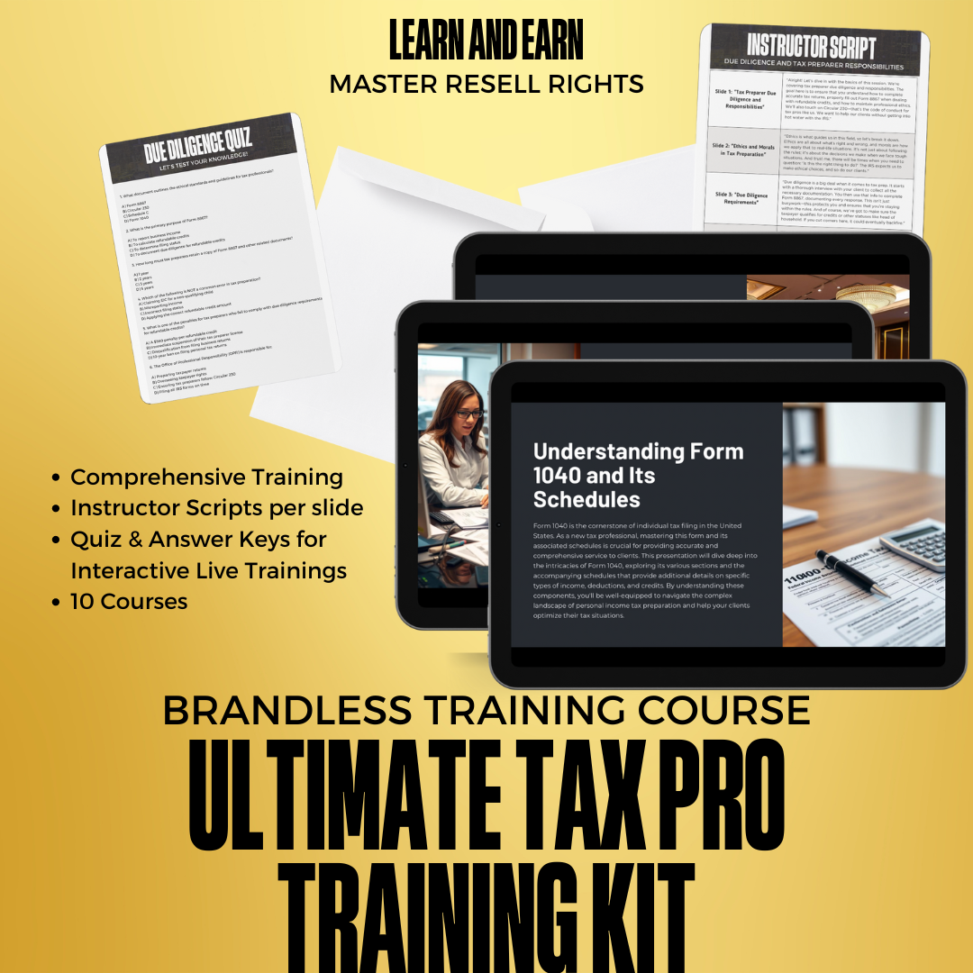 Ultimate Tax Pro Training Kit with Master Reseller Rights - Virtual Tax ...