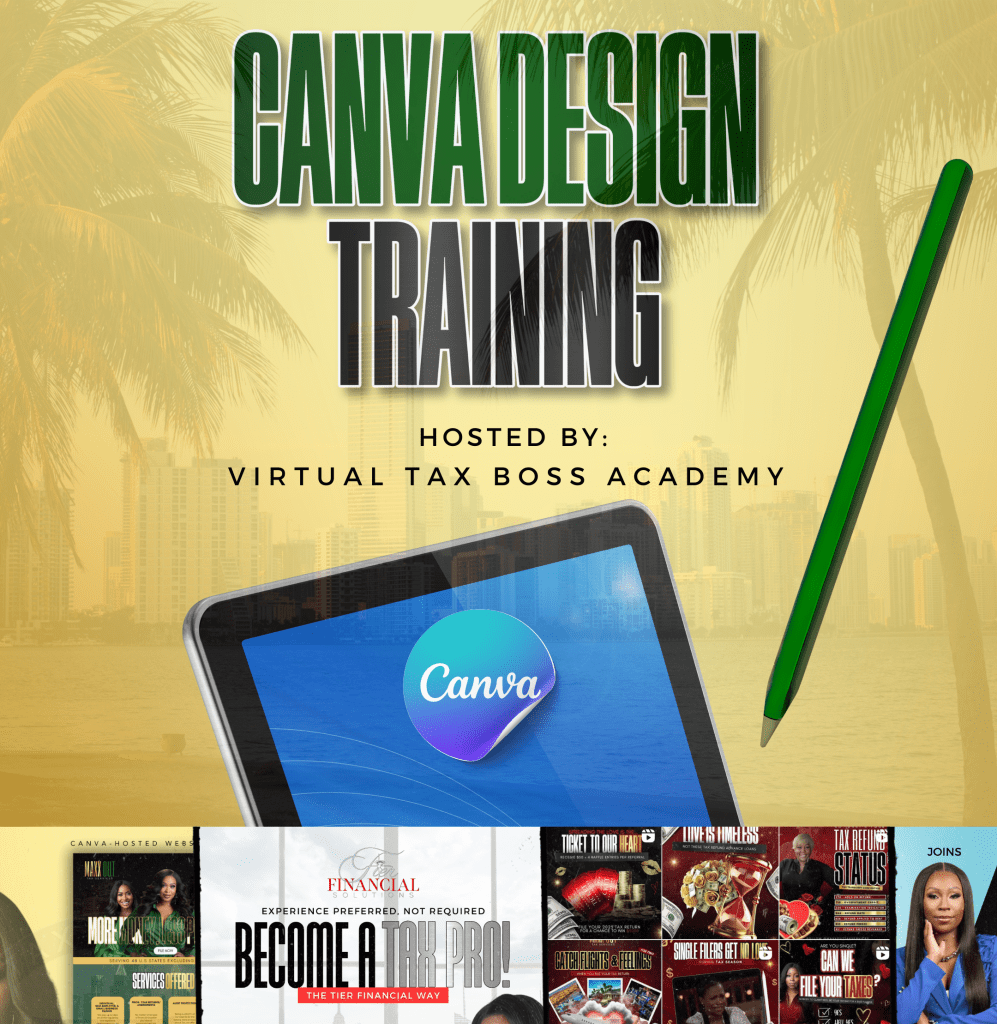 Canva Masterclass + Flyer Template Bundle - Virtual Tax Boss Academy